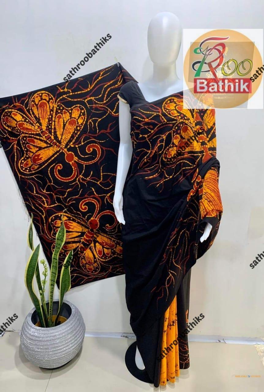 buy Sathroo Bathiks Three-Colour Batik Saree Online at SriLanka Stores