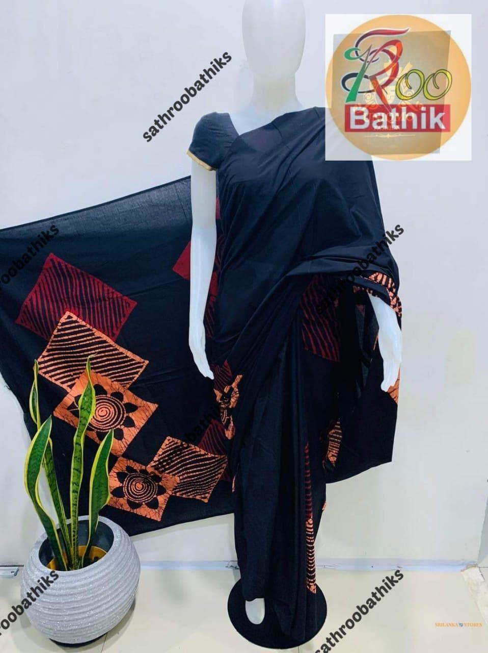 buy Sathroo Bathiks Three-Colour Batik Saree Online at Sri Lanka Stores