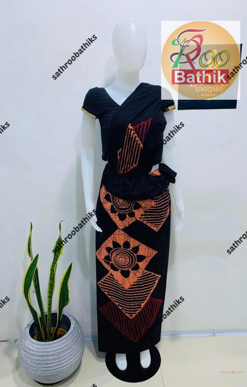 buy Sathroo Bathiks Three-Colour Batik Saree Online at Sri Lanka Stores